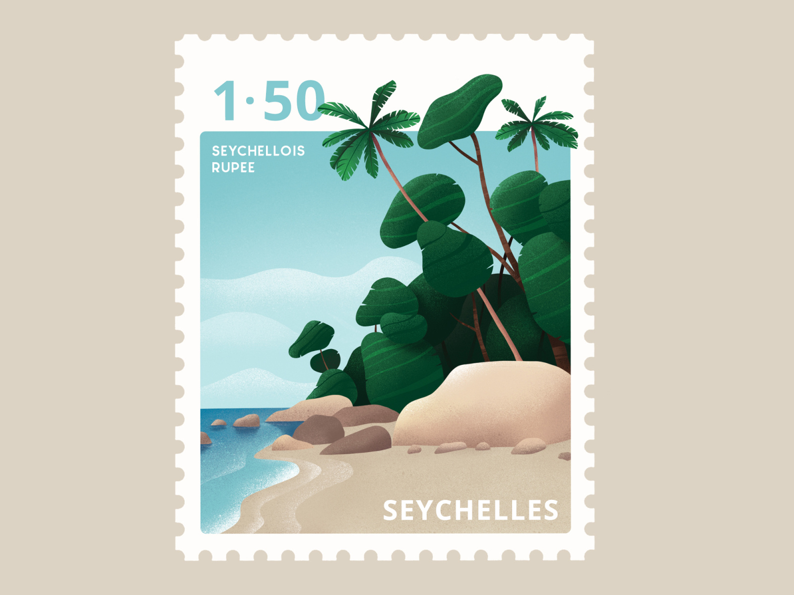 Seychelles Stamp by Paulo Vieira on Dribbble