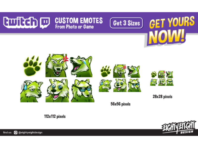 Custom Twitch Emotes for Gart_Hound by Eighty Eight Design on Dribbble