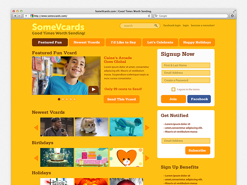 E-Card Website Concept by David Martinez on Dribbble