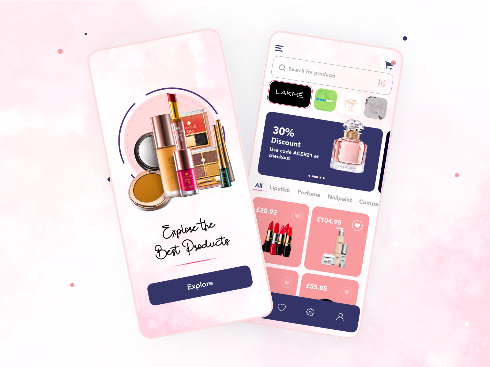 Cosmetic mobile ui by Mobcoder Inc on Dribbble