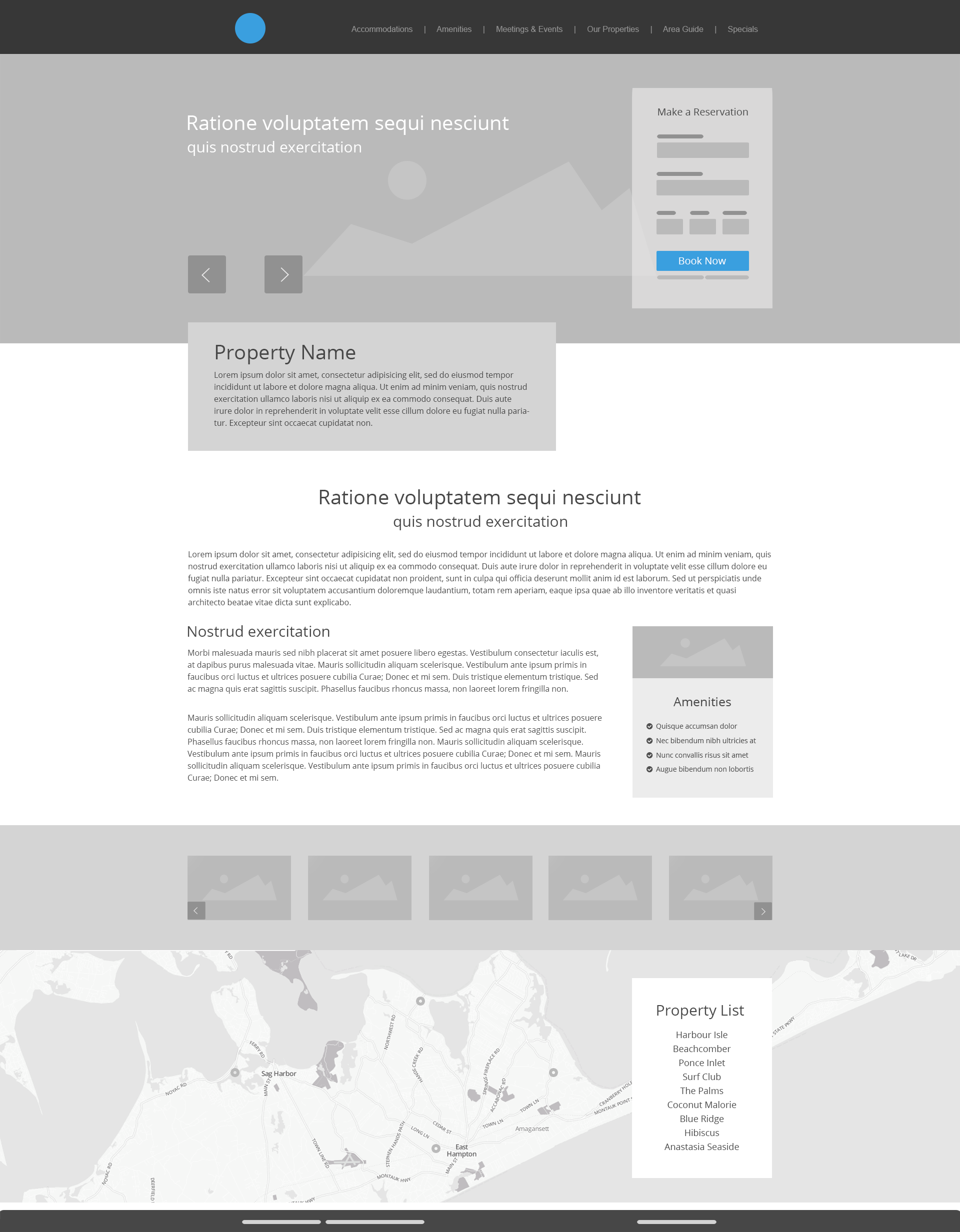 Hotel Website - Property Info Page by Brian Stewart on Dribbble