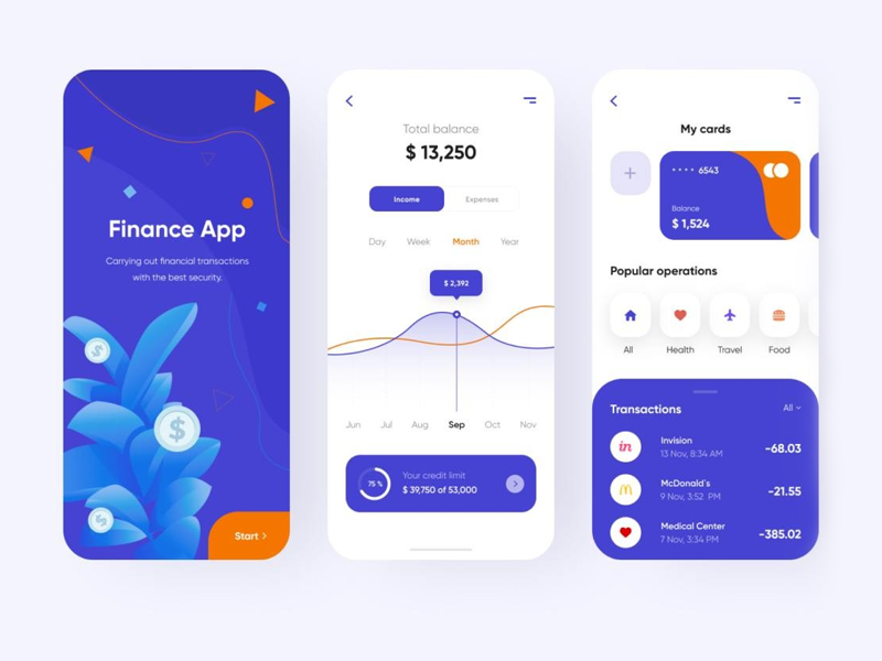Finance App UI Design For Germany Client by Ansar Khan on Dribbble