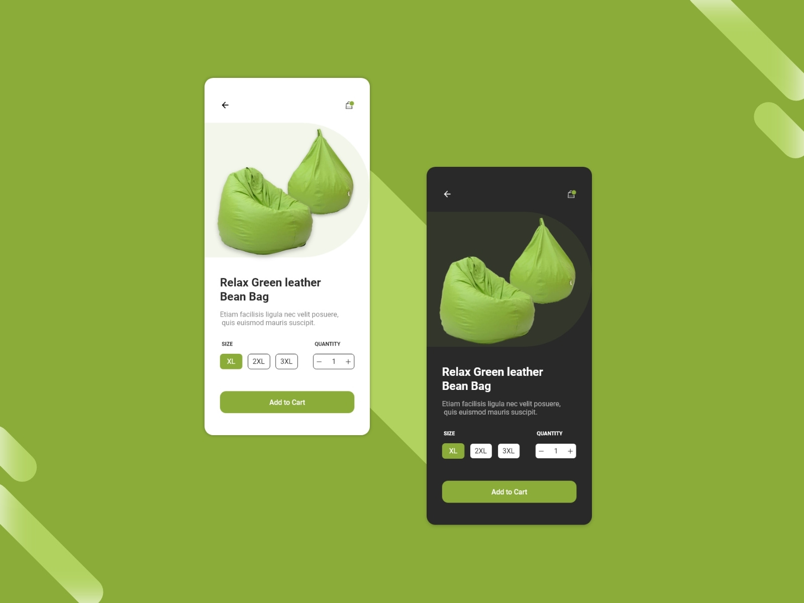 Green Mobile UI Design by Balaji Santharam on Dribbble