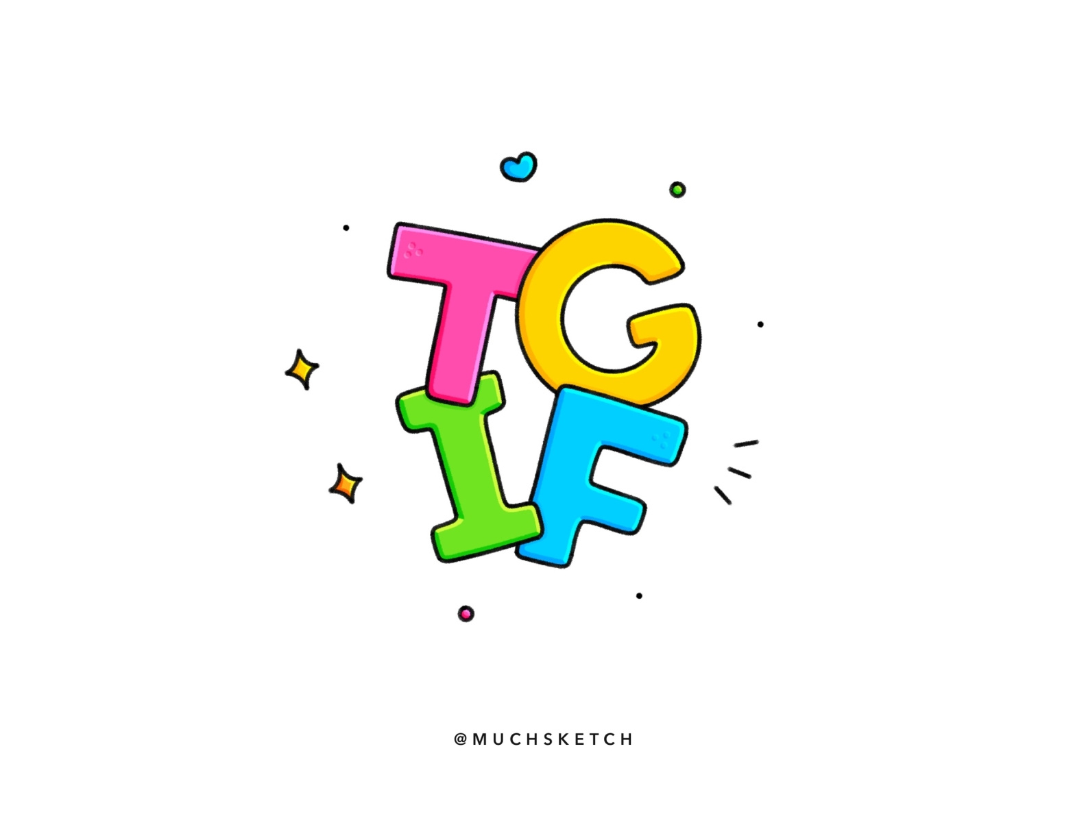 Hand lettering - TGIF 🎉 by Gaia / @muchsketch on Dribbble