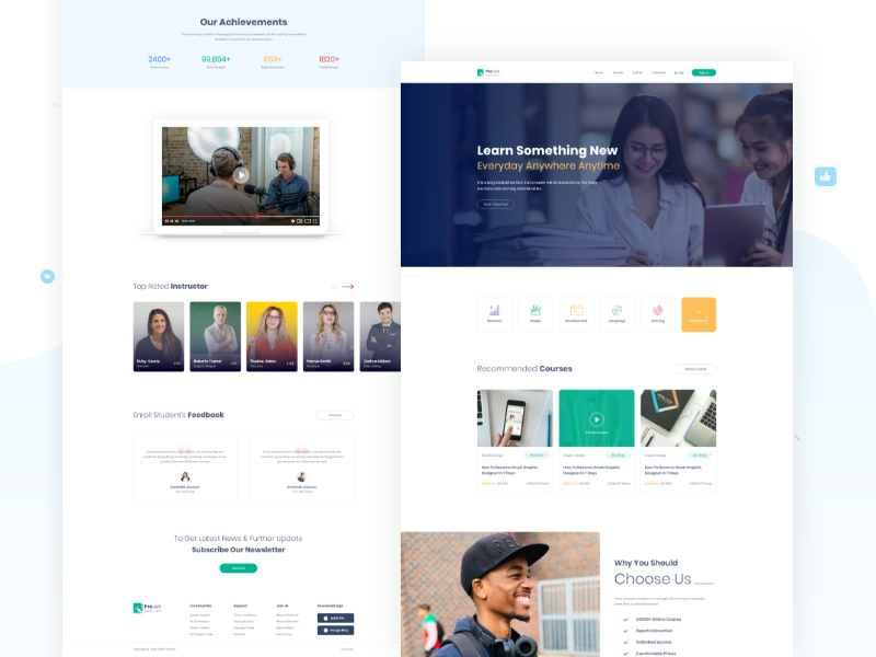 Online Courses Free xd Template by Ruhul Amin on Dribbble