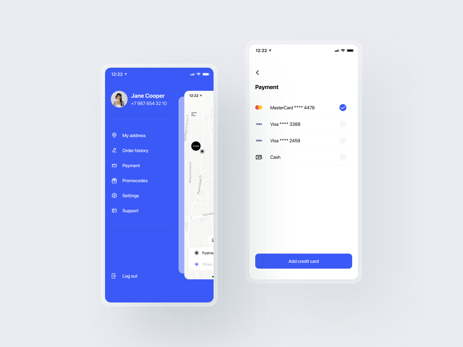 Taxi App by Angelina Kozlova on Dribbble