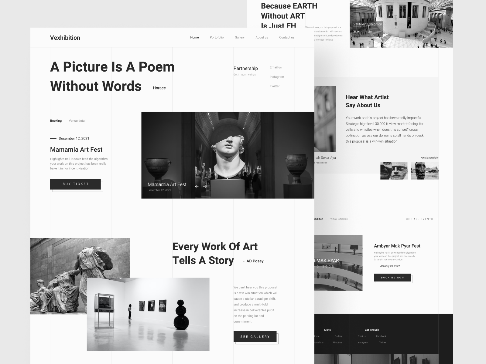 Vexhibition - Art Exhibition Homepage by Syahrul Falah for Vektora on ...