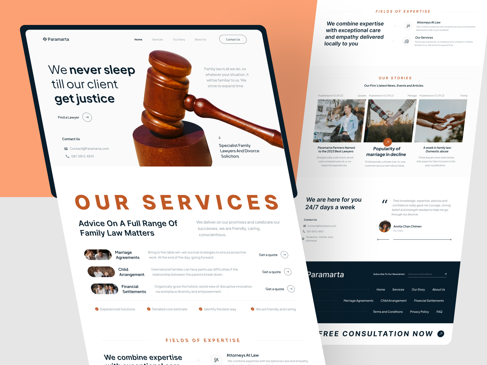 Paramarta - Law Firm Company Website Design by Syahrul Falah for ...