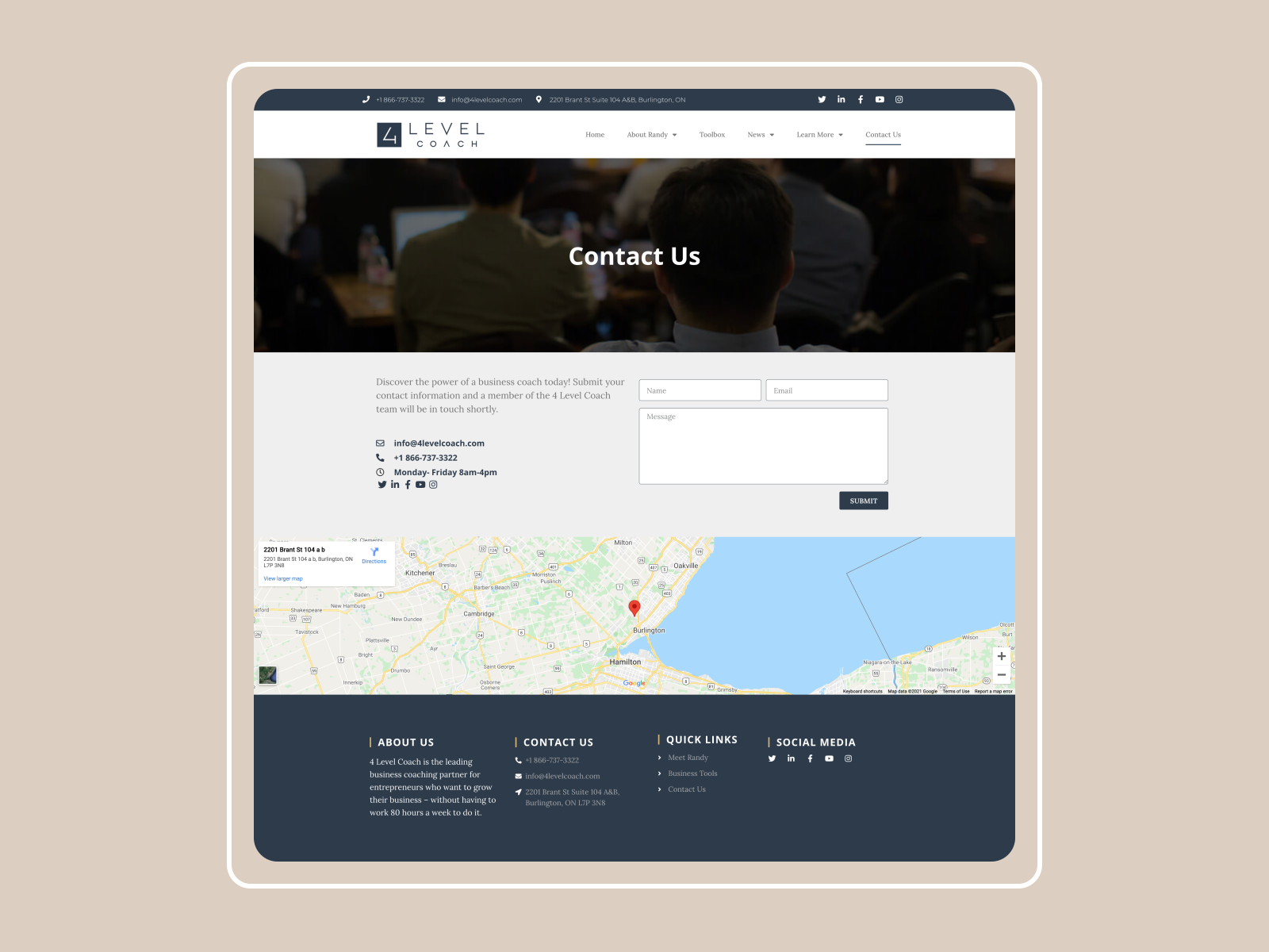 Desktop Contact Page | Made with Elementor by Melanie Gray on Dribbble