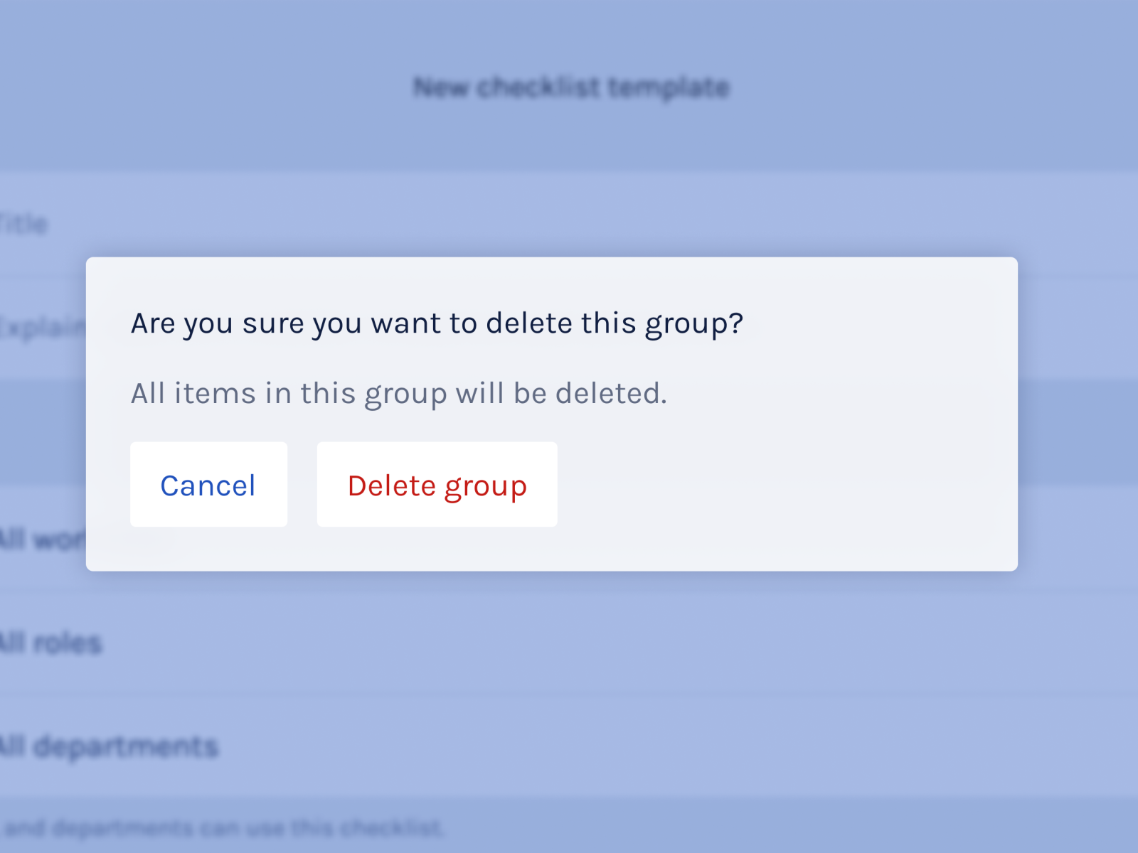 Destructive Confirmation Modal, App Design by Melanie Gray on Dribbble