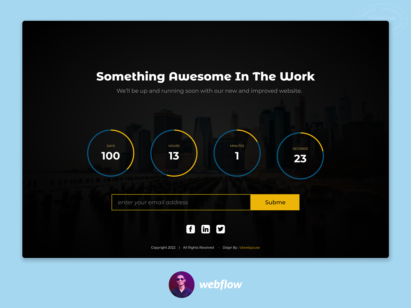 Webflow Countdown Timer Landing Page Template By Dishan Td On Dribbble