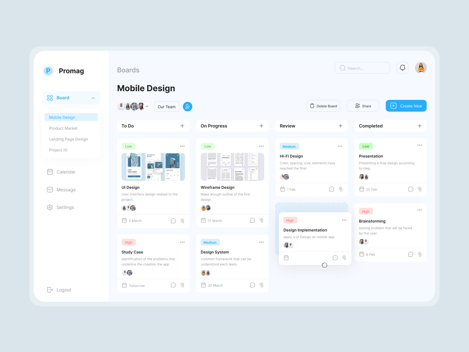 Project Manager Dashboard by Nadia Istikomatuzz on Dribbble