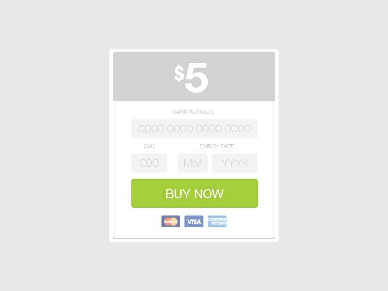 Credit Card Payment Popup by Cam on Dribbble