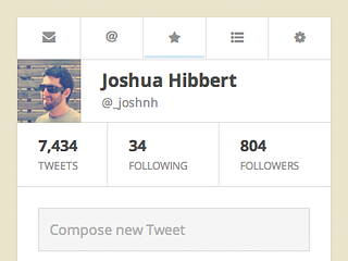 Twitter Profile Panel by Joshua Hibbert on Dribbble