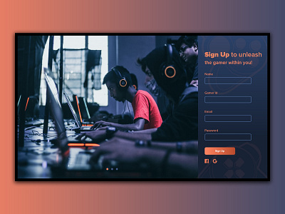 Gaming website sign up page by Rahul Choudhary on Dribbble