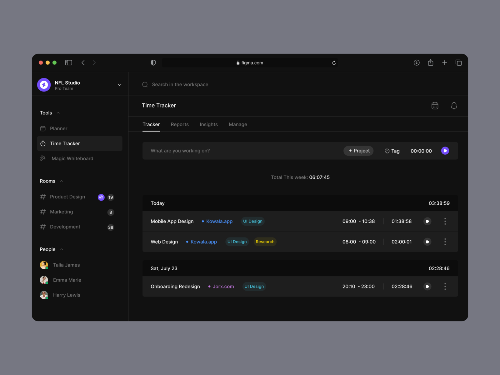 Time Tracker - Project Management Dashboard Design by Ali Ghadyani for ...