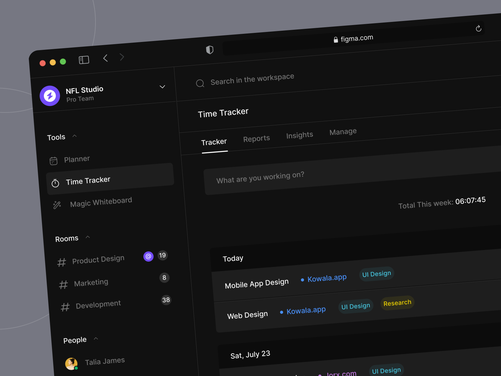 Time Tracker - Project Management Dashboard Design by Ali Ghadyani for Obtic™ on Dribbble