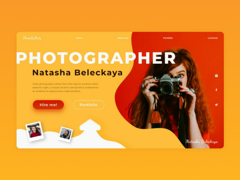 Photographer portfolio by Nicole on Dribbble
