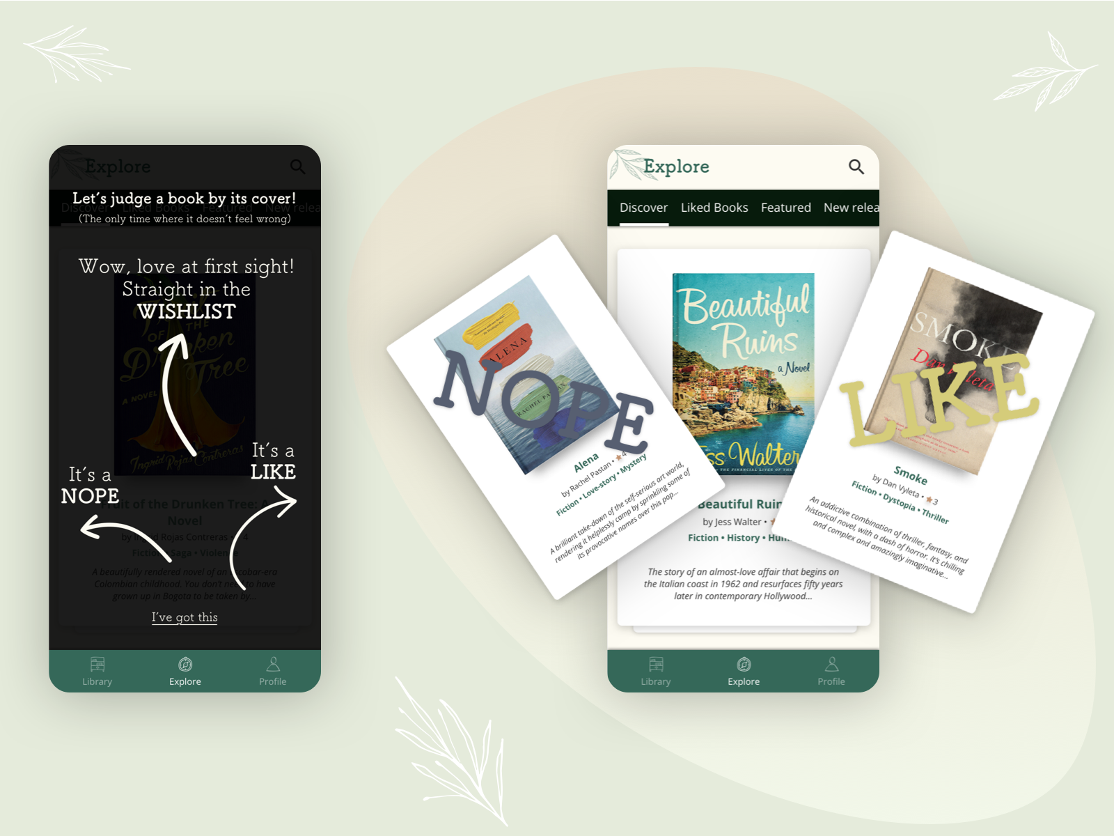 Books & Reading Journal app - Swiping feature by Claudine Daumur on ...