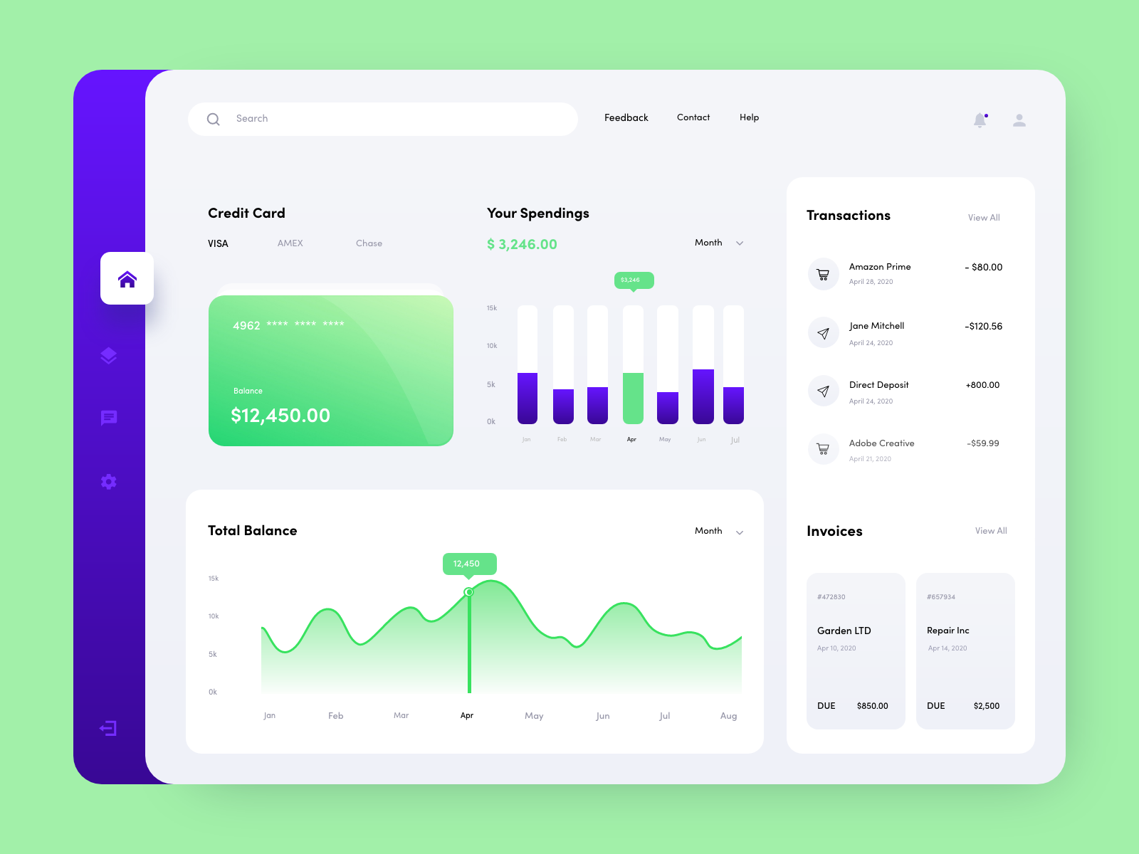 Banking Dashboard by Tara Owens on Dribbble