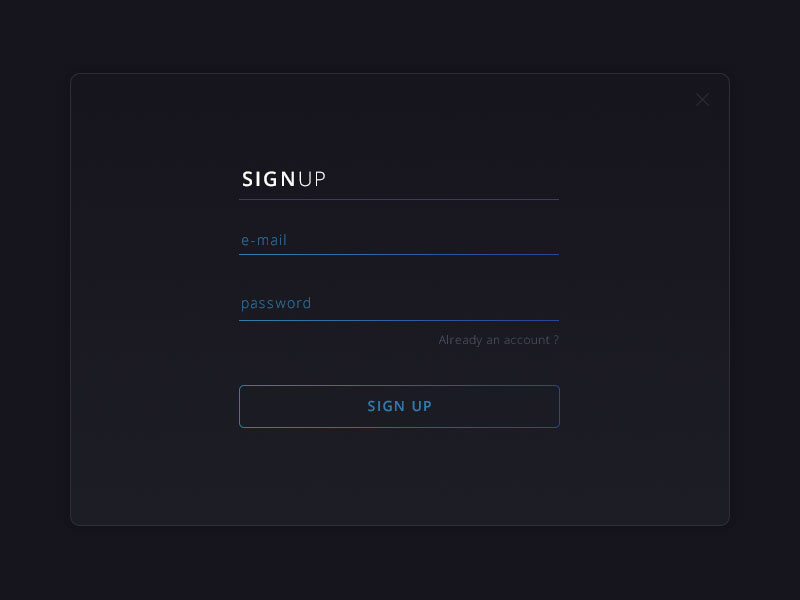 DailyUI - #001 Sign Up by Valentin Galmand on Dribbble