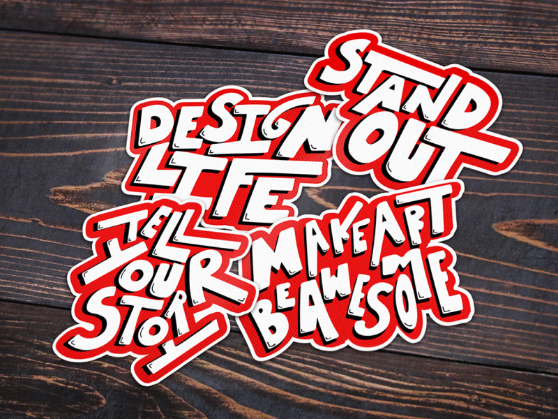 Hand Lettered Stickers by Brandon Waite on Dribbble