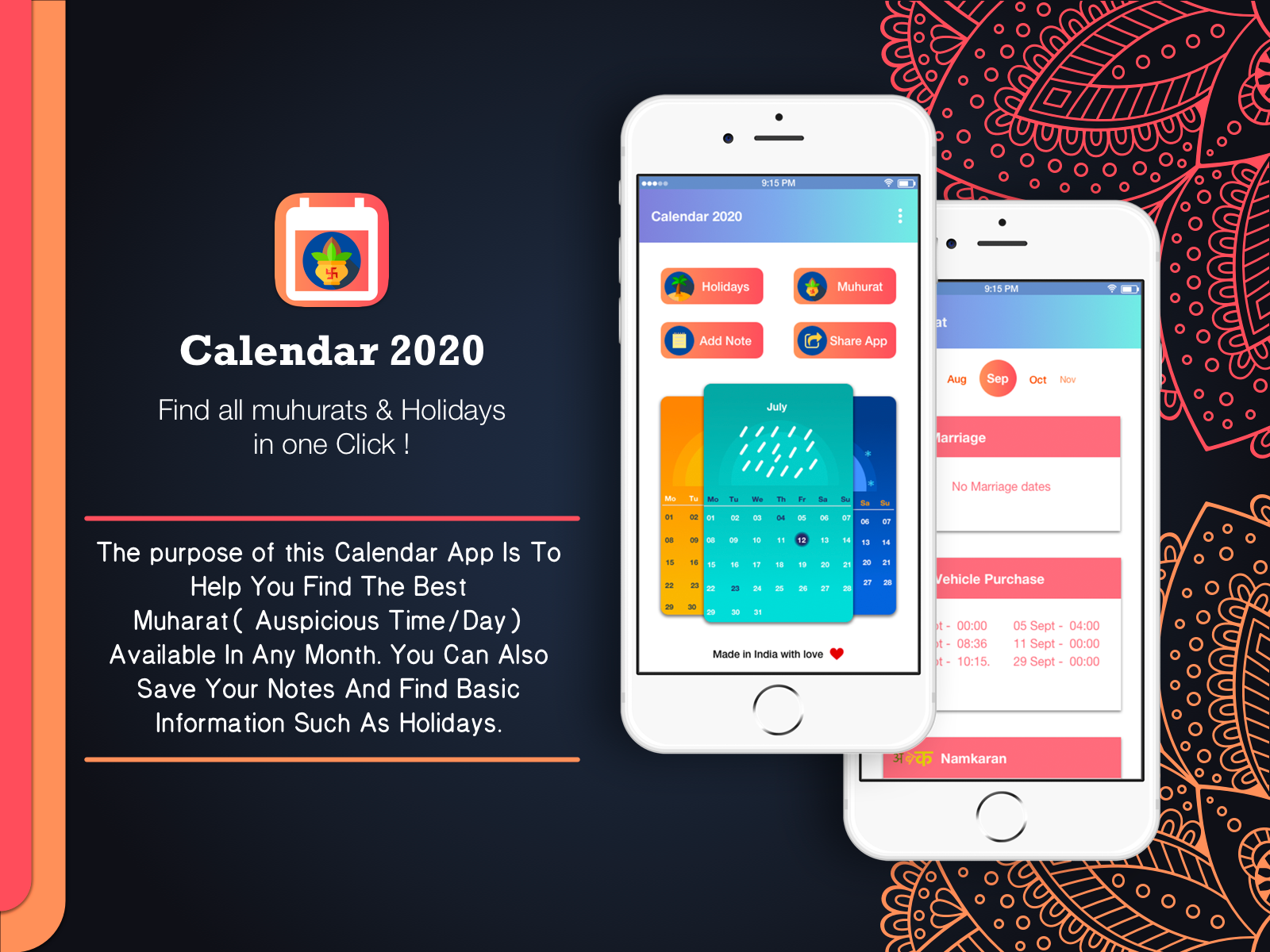 Calendar 2020 by Tanmay Shirkar on Dribbble