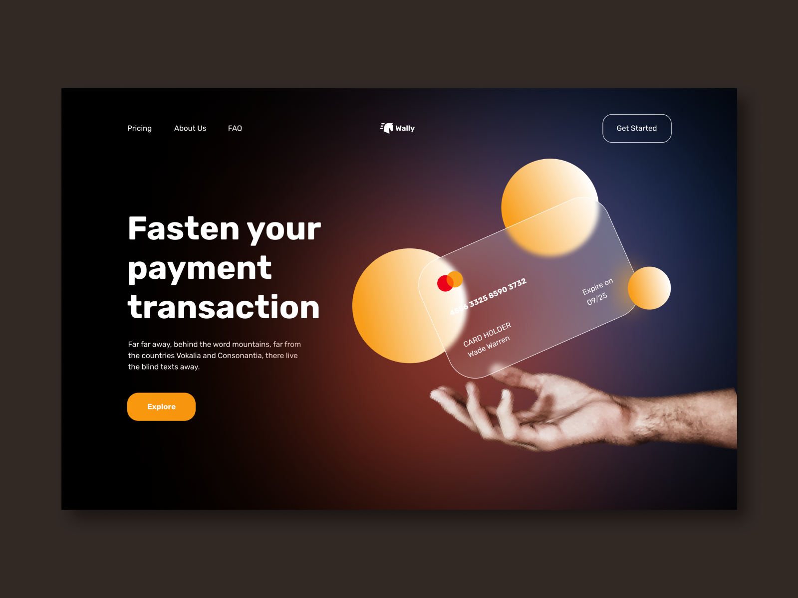 Wally e-bank hero banner by Raven Le on Dribbble