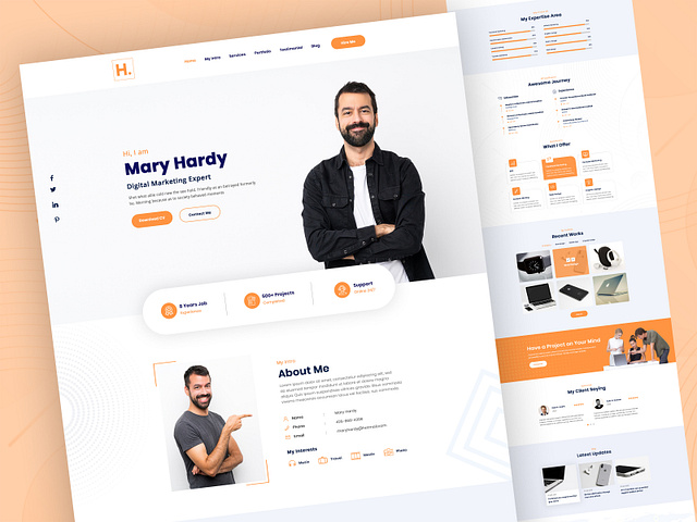 Hardy - Personal Portfolio UI by Asib uz zaman Nahid on Dribbble