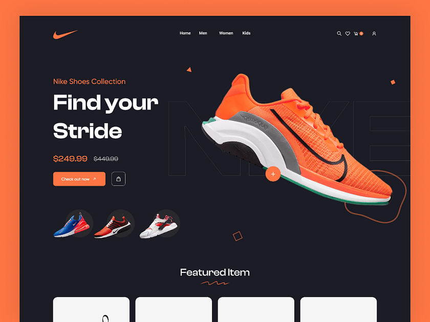 Nike Footwear Landing page by Asib uz zaman Nahid on Dribbble
