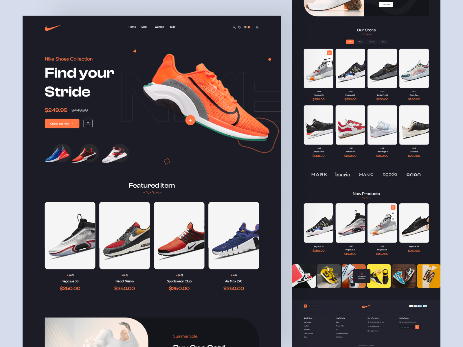 Nike Footwear Landing page by Asib uz zaman Nahid on Dribbble