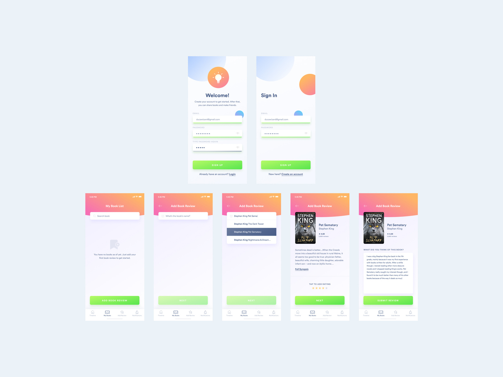 Book App Screens 1 by Madalin Duca on Dribbble