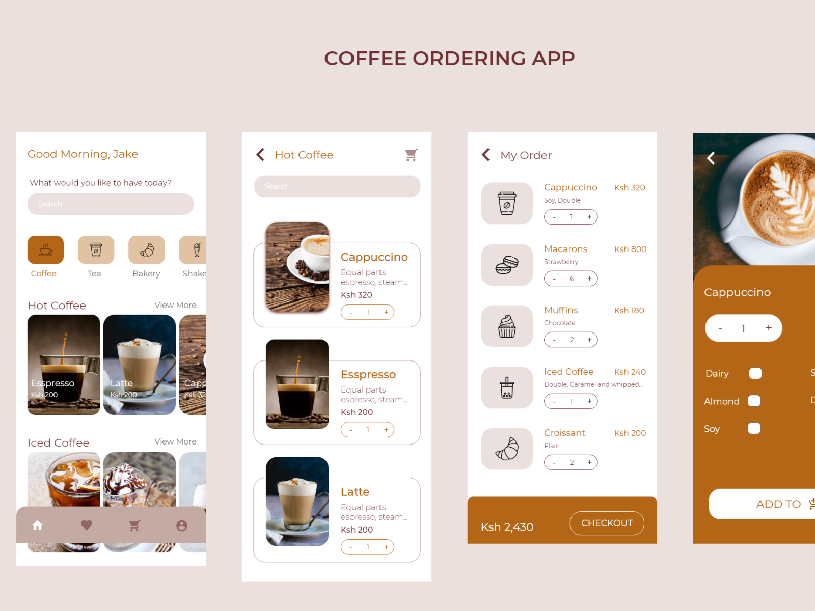 Coffee Ordering App by Kayuyu Mwaura on Dribbble