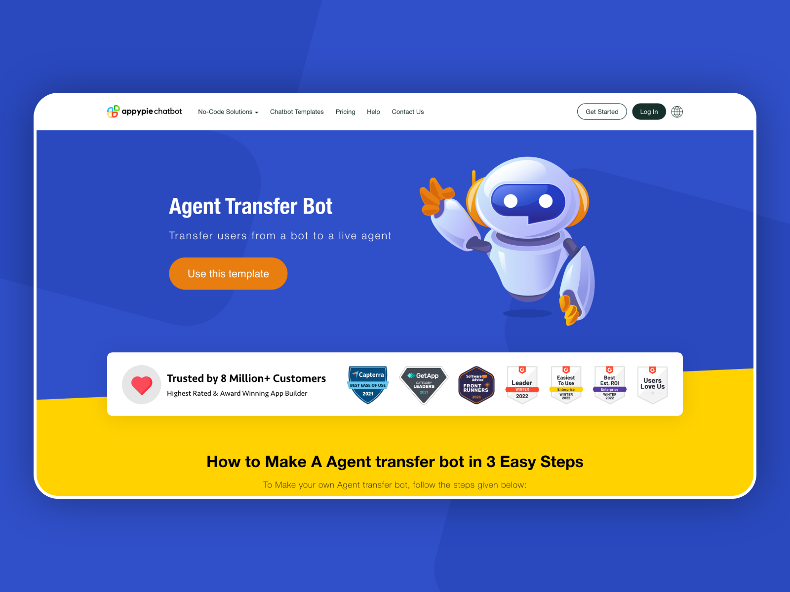 Agent Transfer Bot Web Page by Shashank Tyagi on Dribbble