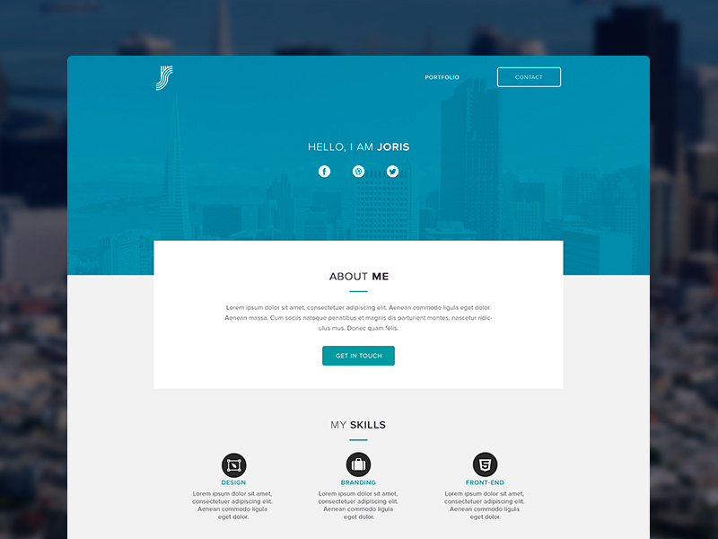 Personal site by Joris van der Struijk on Dribbble