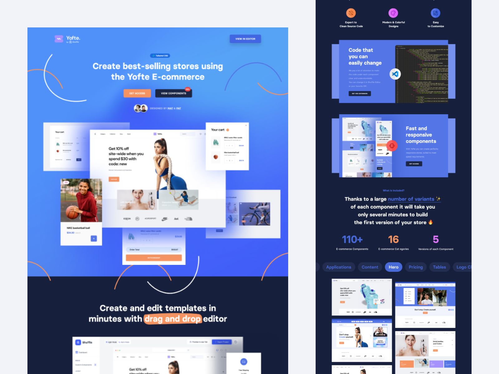 Yofte E-commerce for Tailwind CSS 🥳 by Pat Wasik for Shuffle on Dribbble