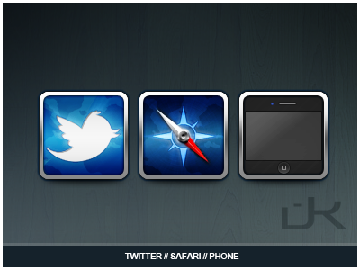 Twitter/Safari/Phone iOS Icons by Liam Kenyon on Dribbble
