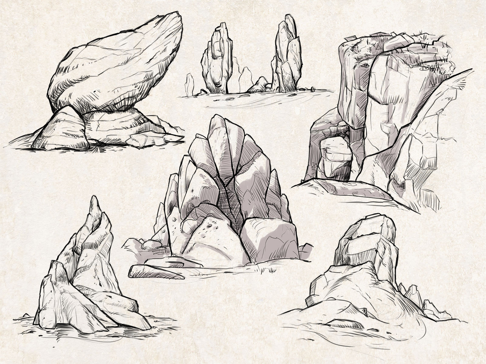 Sketches: Rocks 2 by Manfred Rohrer on Dribbble