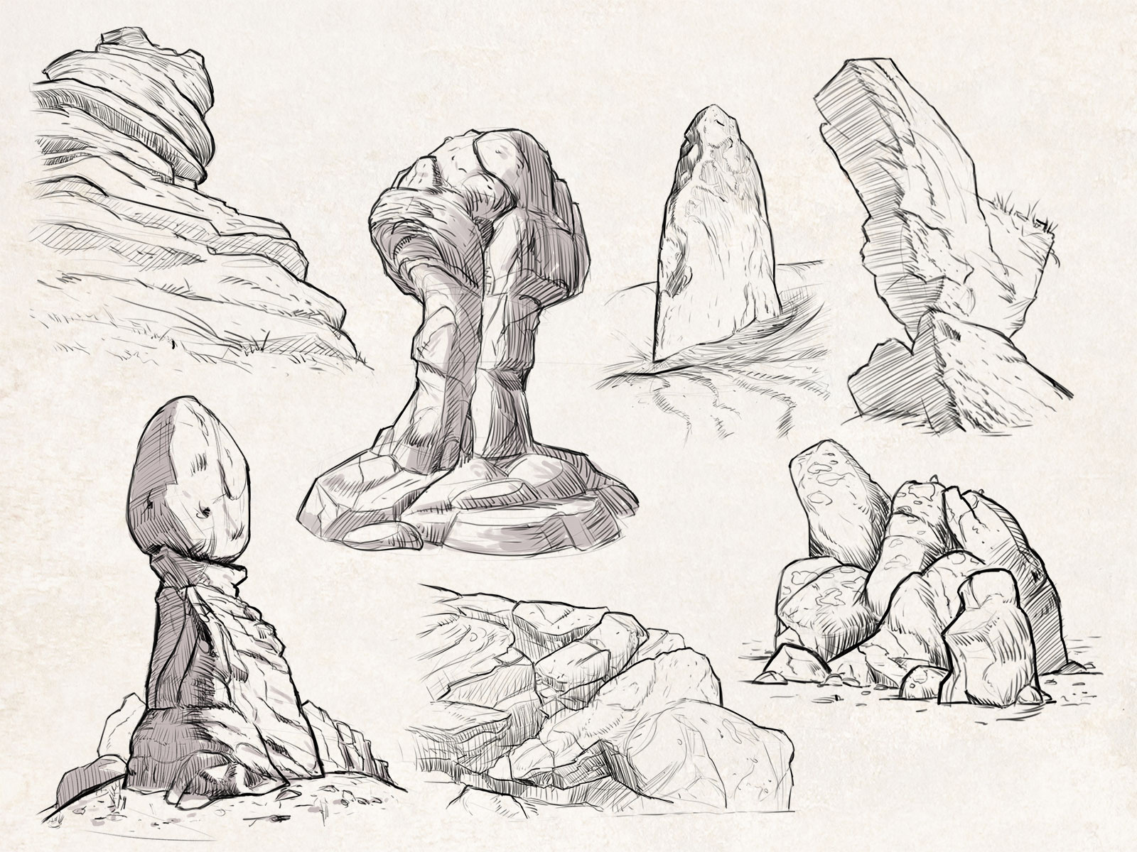 Sketches: Rocks 3 by Manfred Rohrer on Dribbble