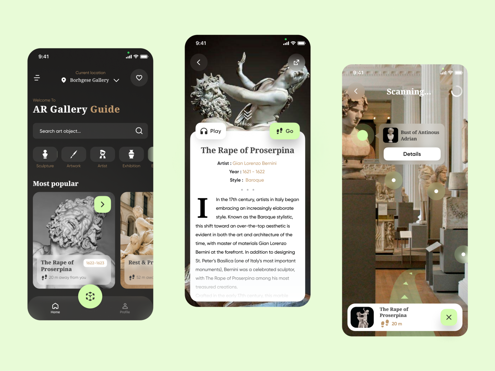 Gallery AR app by Anastasia Ambarova for Fireart Studio on Dribbble