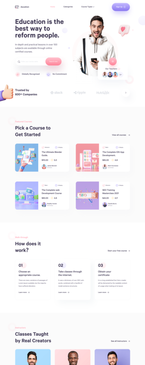 eLearning Landing Page Design by Muhammad Shofiuddoula on Dribbble