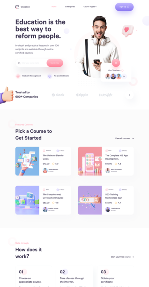 eLearning Landing Page Design by Muhammad Shofiuddoula on Dribbble