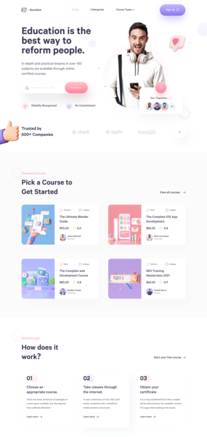 eLearning Landing Page Design by Muhammad Shofiuddoula on Dribbble
