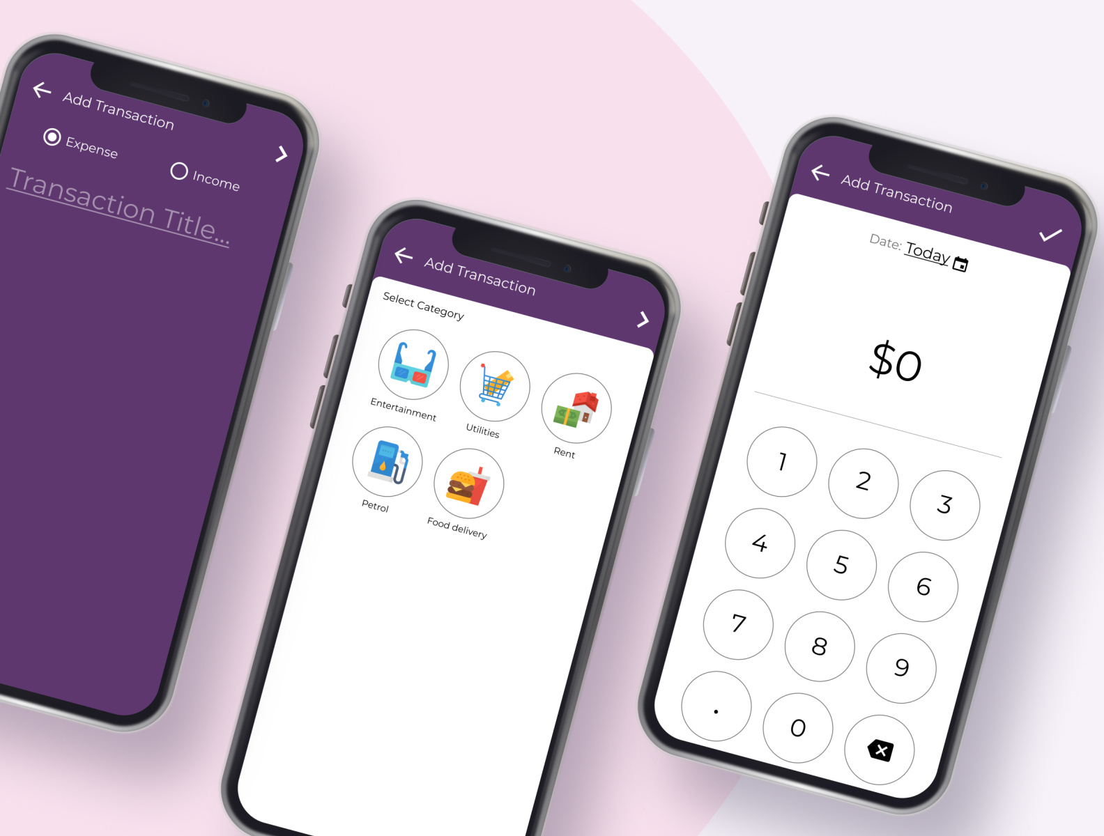 Budgeted - Add transaction flow. by Gagandeep Singh on Dribbble