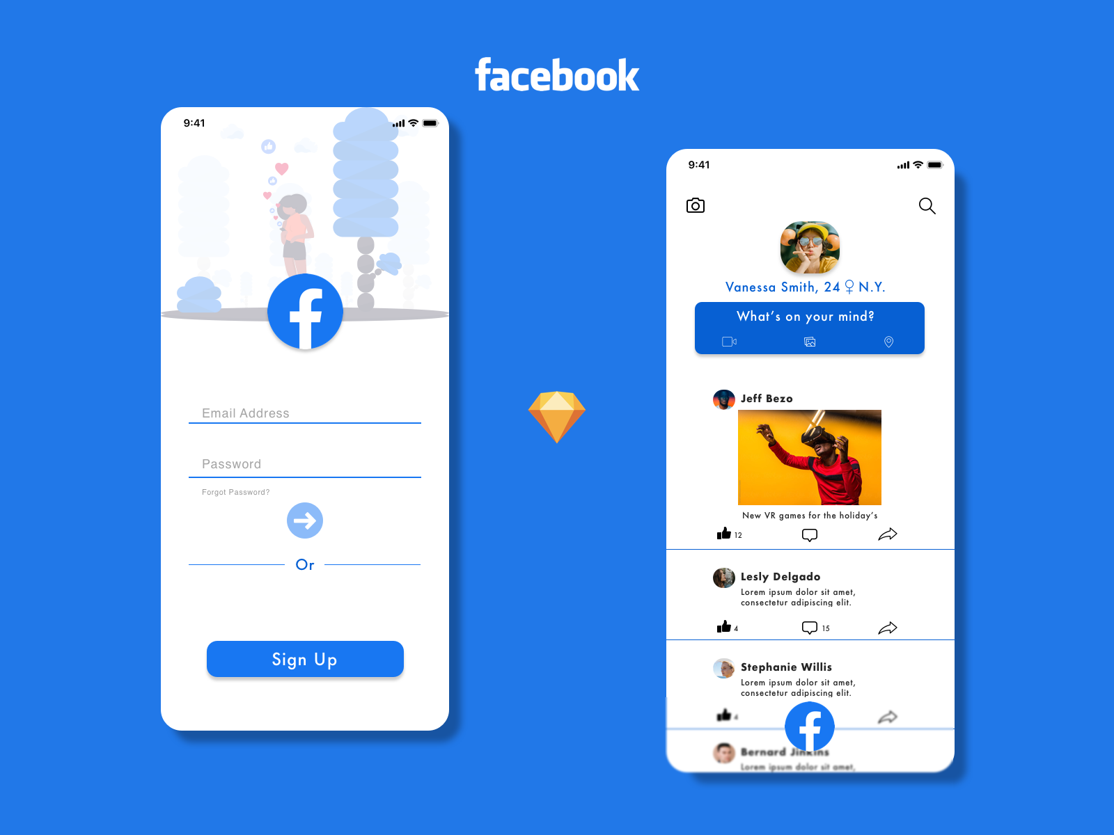 Facebook Redesign by Giovanni Martorella on Dribbble