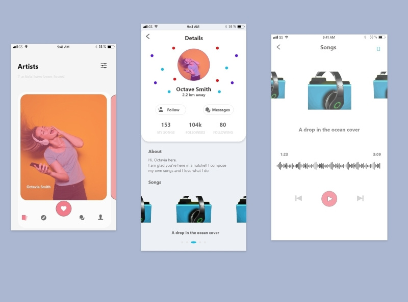 Music App UI by Olawale Babatunde on Dribbble