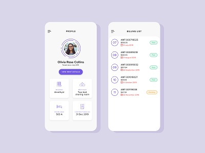 Dormitory Mobile App Design for Tenants by Sarah Verdad on Dribbble