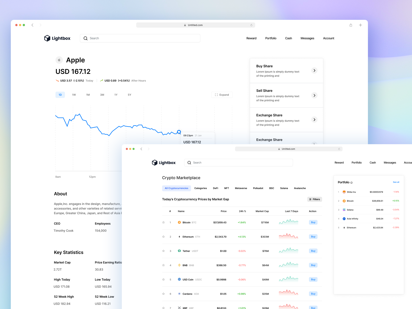 Trading Platform UI by Mohammed Ibrahim on Dribbble