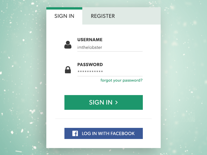 UI Element Challenge -- Day 001 Login Form by James Lucia on Dribbble