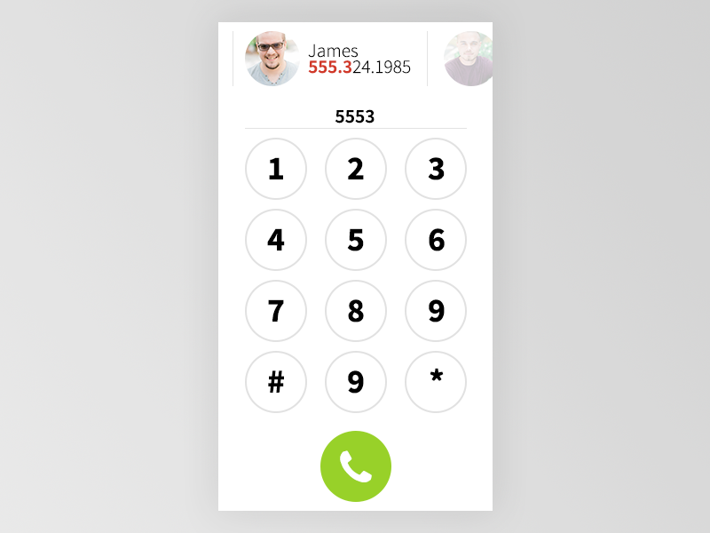 UI Element Challenge -- Day 003 Dial Pad by James Lucia on Dribbble